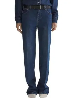 MUGLER Straight Leg Trousers - Blue