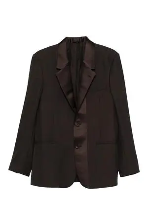 Fendi Single-breasted Wool Crêpe Tailored Blazer - Brown