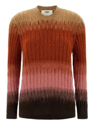 Fendi Gradient Mohair And Wool Fitted Jumper - Multicolor