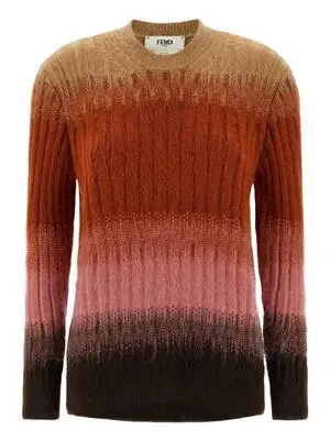 Fendi Gradient Mohair And Wool Fitted Jumper - Multicolor