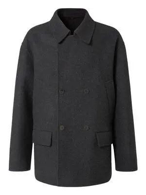 Fendi Wool Double-breasted Pea Coat - Gray