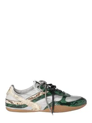 Miu Miu Technical Fabric & Ayers Leather Sneakers - Green