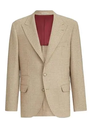 Brunello Cucinelli Cashmere Blend Checked Single-breasted Blazer - Multicolor