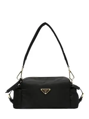 Prada Borsa Explore Small In Re-nylon E Pelle - Black