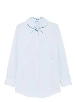 Prada Poplin Shirt With Knot Detail - Blue