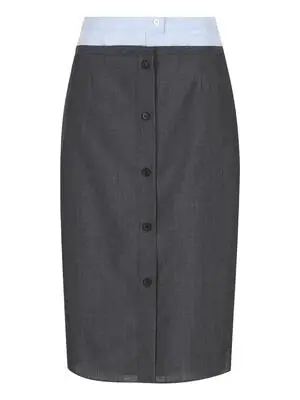 Prada Gonna Midi Con Bottoni - Gray