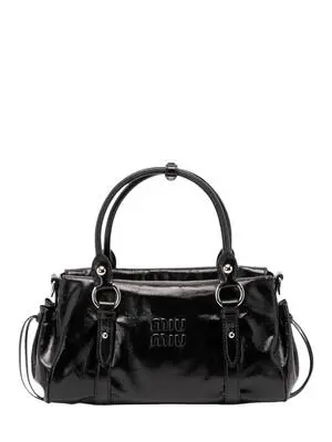 Miu Miu Glossy Leather Handbag - Black