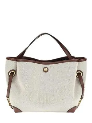 Chloé Small Clover Double Carry Bag In Canvas - Multicolor