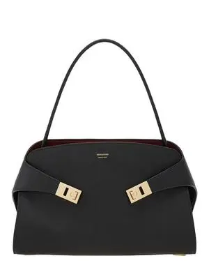 FERRAGAMO Hug Soft Shoulder Bag - Black