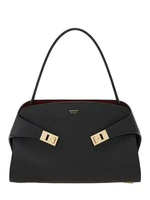 FERRAGAMO Hug Soft Shoulder Bag - Black