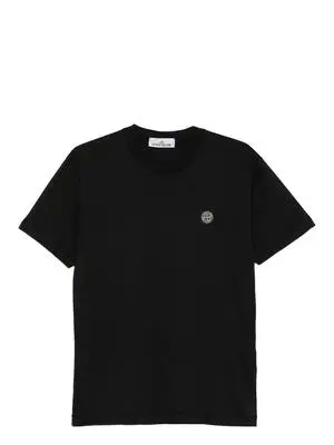 Stone Island Slim Fit T-shirt With Compass Badge - Black