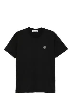 Stone Island Slim Fit T-shirt With Compass Badge - Black