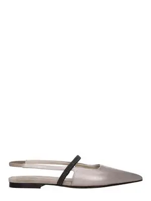 Brunello Cucinelli Leather Flats - Cream