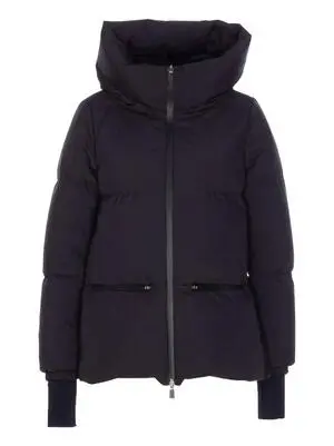 Herno 2layers Hooded Short Down Jacket - Black