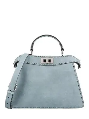 Fendi Peekaboo Iseeu Small Bag In Nubuck Leather - Silver