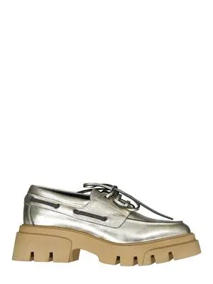 Brunello Cucinelli Leather Loafers - Gold