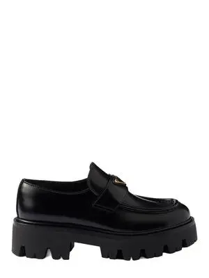 Prada Mocassini In Pelle Spazzolata - Black