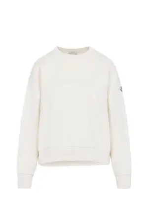 Moncler Embroidered Logo Cotton Sweatshirt - Cream