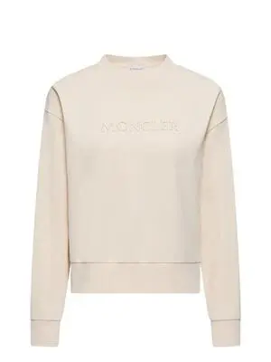 Moncler MONCLER Embroidered Logo Sweatshirt Cream