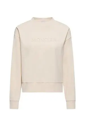 Moncler Embroidered Logo Sweatshirt - Cream