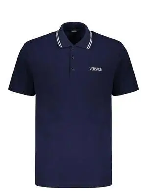 Versace Cotton Polo Shirt - Blue