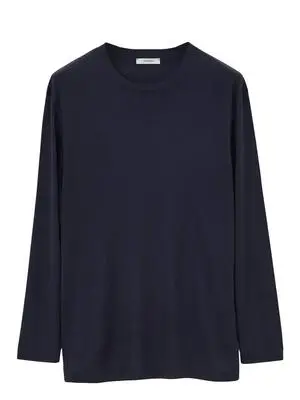LEMAIRE Lemaire Long Sleeve Silk T-Shirt Men Black