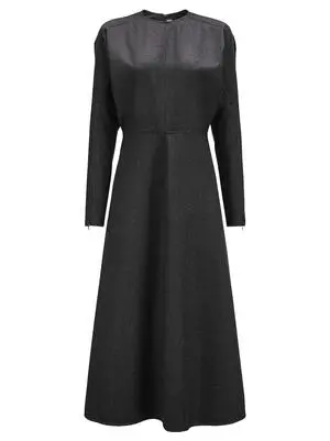 Victoria Beckham Dolman Wool Midi Dress - Gray