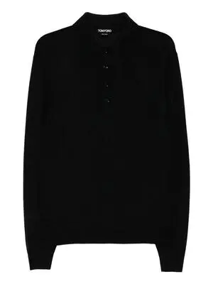 TOM FORD Wool Knitted Polo - Black