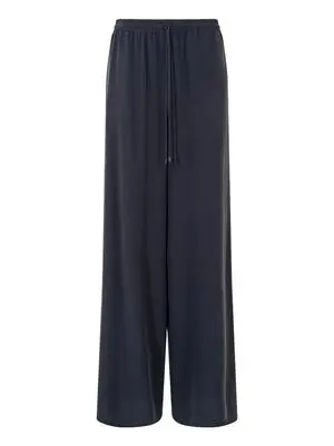 Max Mara Wide-fit Washed Silk Trousers - Blue