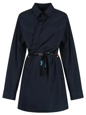 Balenciaga Wrap Shirt Dress - Black