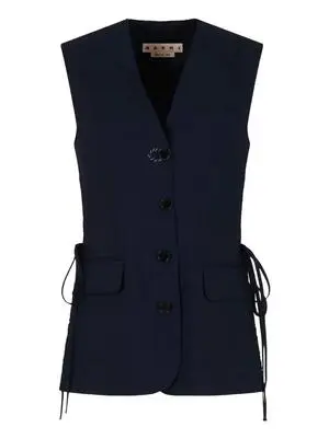 Marni Marni Women Wool Waistcoat With Side Slits Black