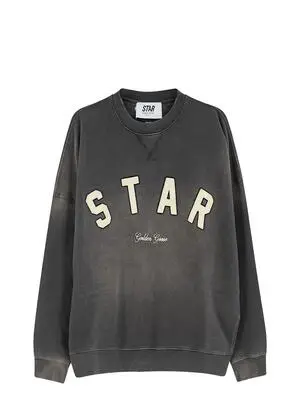GOLDEN GOOSE GOLDEN GOOSE Star-Print Boxy Fit Crewneck Sweatshirt Gray
