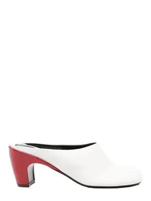 Dries Van Noten Leather Mules - White