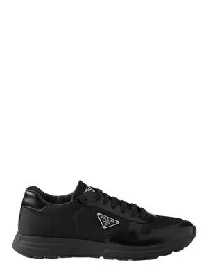 Prada Prax 01 Re-nylon And Brushed Leather Sneakers - Black