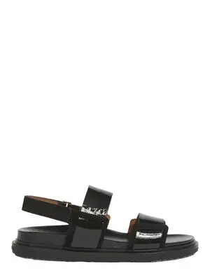 Marni Fussbett Double-strap Leather Sandals - Black