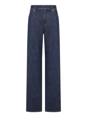 Fendi High-waisted And Straight Leg Five-pocket Jeans - Blue