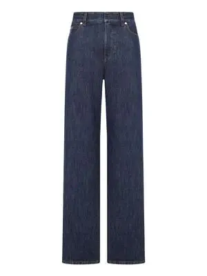 Fendi High-waisted Straight Leg Five-pocket Jeans - Blue