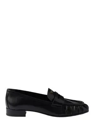 Prada Leather Penny Loafers - Black