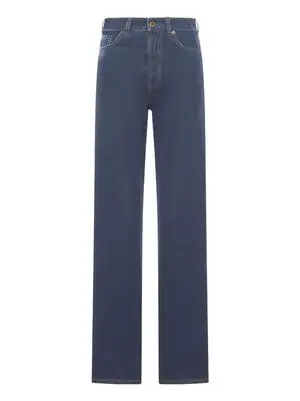 Miu Miu Embroidered-logo Jeans - Blue
