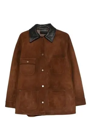 Prada Leather And Suede Jacket - Brown