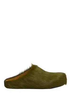 Marni MARNI Long Hair Calfskin Fussbett Sabots Green