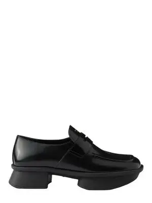 Prada Equal Brushed Leather Loafers - Black