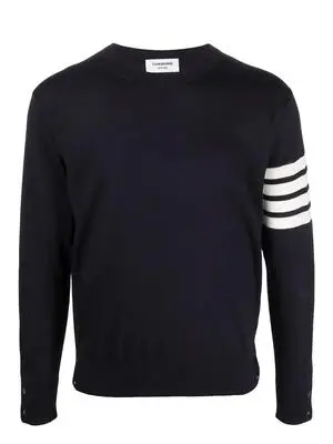Thom Browne THOM BROWNE Merino Virgin Wool 4-Bar Pullover Blue