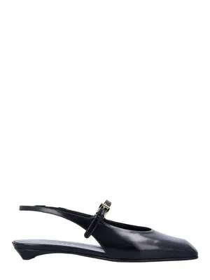 Prada Leather Slingback Ballerinas - Black