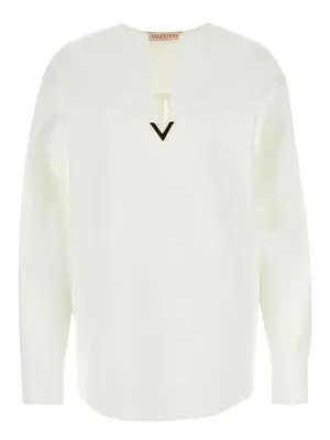 Valentino Garavani Cotton Blend Blouse - White