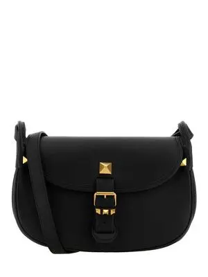 Valentino Garavani Leather Flaneuse Cross Body Bag - Black