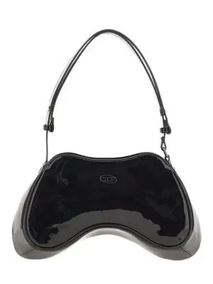 DIESEL® Glossed Polyurethane Shoulder Bag - Black