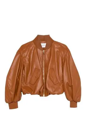 Givenchy Leather Bomber Jacket - Brown