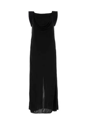 Bottega Veneta Crepe Long Dress - Black