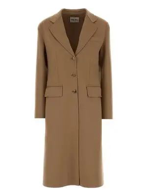 Miu Miu Camel Wool Blend Coat - Brown